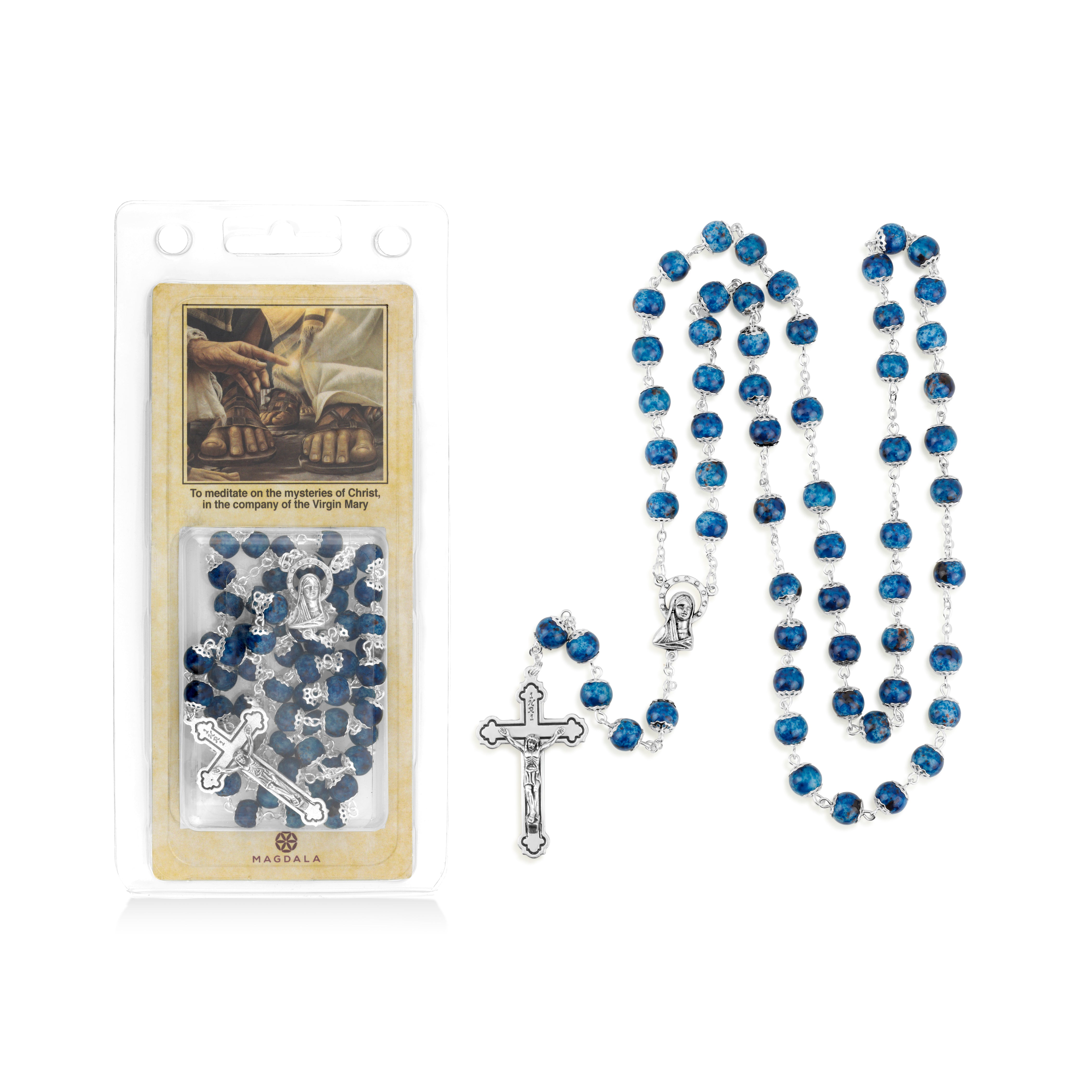 Rosary Deep Blue Beads – Magdala Gift Shop
